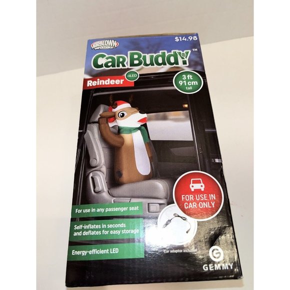 Gemmy | Holiday | Gemmy Airblown Inflatable Reindeer Car Buddy 3ft ...